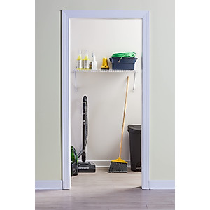 Rubbermaid Linen Closet Shelf Kit, 3-Feet, White, Wire Shelving System for Laundry Rooms, Linen Closets or Basements