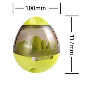 Generic Pet Enrichment Toy Ball with Interactive for Activity Structure, Treat Dispenser Feeder for Dog, Rabbit, Hamster, Cat, Guinea Pig and More. (Green-Yellow)