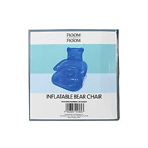 Room2Room Inflatable Gummy Bear Chair 28" Transparent Clear Sofa Seat Double Person Blow up Chair Yard Portable Inflatable Couch Air Couch Patio Blow up Furniture Camping Outdoor Beach Room (Blue)