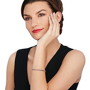 Ross-Simons Italian 4.00 ct. t.w. Simulated Ruby Bead Bolo Bracelet in Sterling Silver