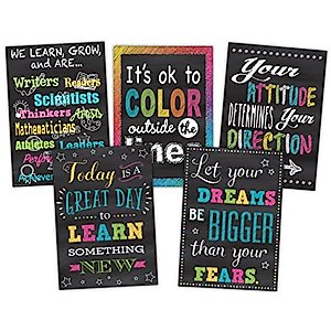 Teacher Created Resources Chalkboard Brights Positive Poster Pack (TCR6658)