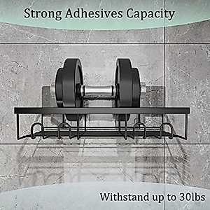 BOROY Shower Caddy Shelf Organizer Rack(2Pack), No Drilling, Self Adhesive Black Bathroom Shelves Basket for Home Wall Shower Inside Organization and Storage