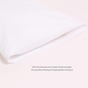 Belsden 600TC Cotton Toddler Pillowcase, 2 Pack Travel Pillow Case with Envelope Closure, 14x20in, Breathable Soft Moisture Wicking Pillow Covers Fit Small Pillow up to 14x19in, Pure White