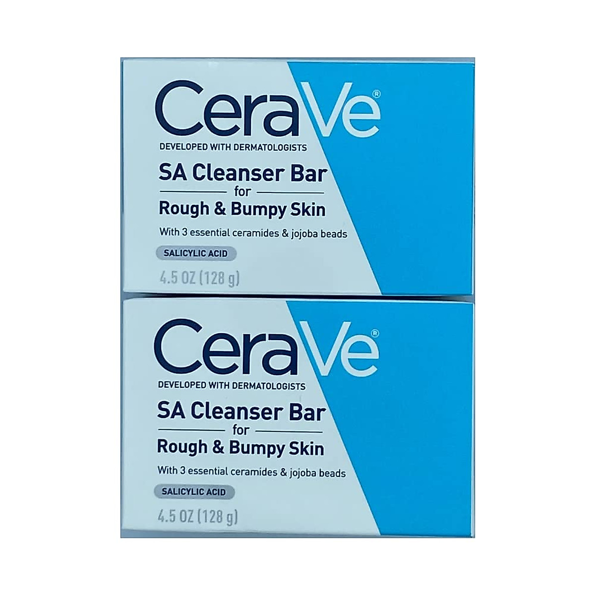 SA Cleanser Bar 2-Pack Bundle with Soap Sheets Salicylic Acid Cleanser Body Wash for Rough and Bumpy Skin AM & PM, Bar Soap