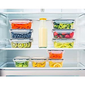 fullstar 20 PCS Plastic Food Storage Containers with Lids (10 Containers & 10 Lids), Leakproof BPA-Free Containers for Kitchen Organization, Meal Prep, Reusable Lunch Container