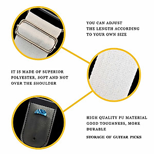 SEANATIVE Boho Horse Turquoise Aztec Print Guitar Straps with Pick Pocket Electric Acoustic Guitars Musical Accessories