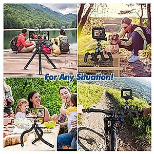 Flexible Phone Tripod with Wireless Remote, Mini Tripod Stand for iPhone 14 13 12 Mini 11 Pro Max XS XR X Samsung Android Camera Adjustable iPhone Tripod Stand for Video Recording Vlogging