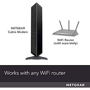 NETGEAR Cable Modem CM600 - Compatible with Cable Providers Including Xfinity by Comcast, Spectrum, Cox | for Cable Plans Up to 400 Mbps | DOCSIS 3.0 | 24x8
