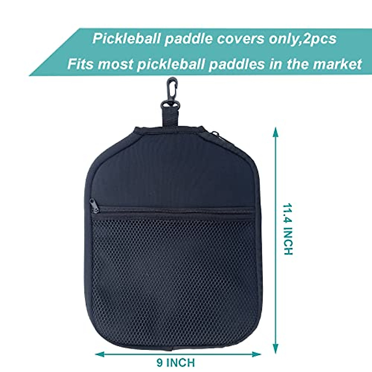 CORECISE Improved Pickleball Paddle Cover with Hook,Pickleball Racket Carry Sleeve with Zipper,Pickleball Paddle Protective Bag