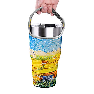 TuNan Tumbler 30oz Carrier Holder Pouch with Shoulder Strap, Fit for YETI, Rtic, Atlin, Ozark Trail, Rambler 30 oz Insulated Tumbler Coffee Cup, Neoprene Sleeve with Carrying Handle - 2 Styles