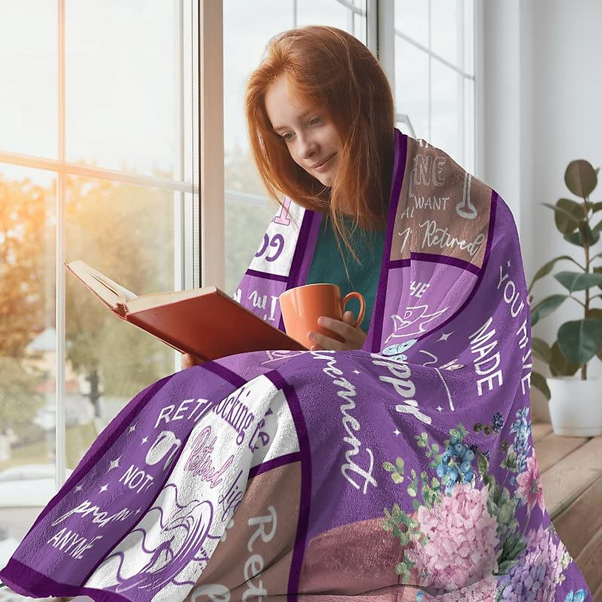 Retirement Blanket Gifts, Retirement Blanket Gifts for Women 50 * 60 Blanket Retirement Blanket Gift Coworker Friends, Retirement Blanket Party Decorations