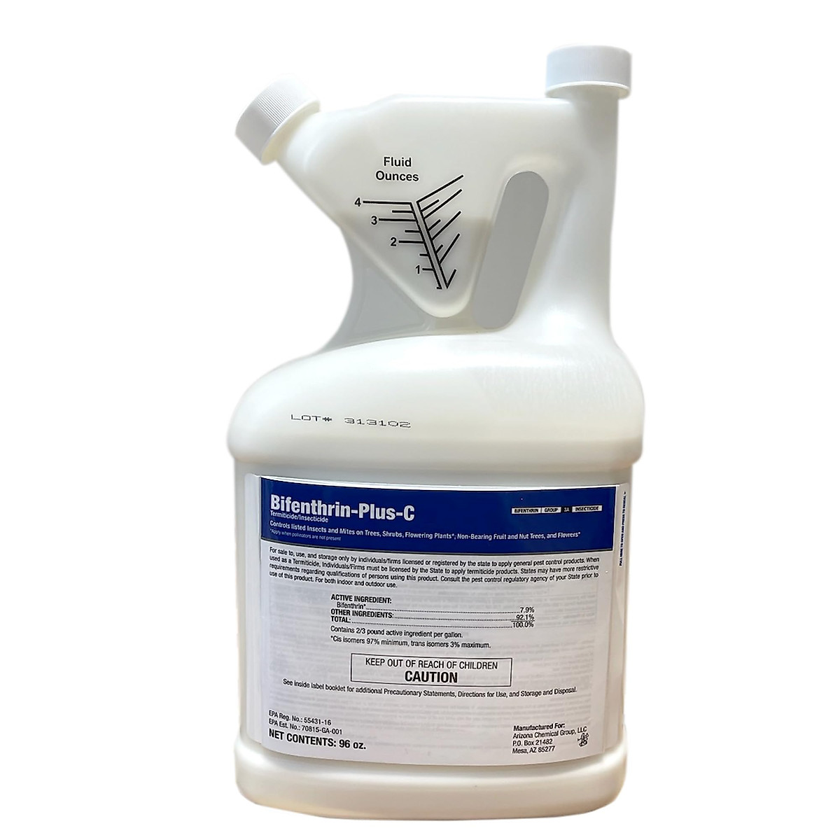 Bifenthrin-Plus-C Insecticide Termiticide (96 oz) | Roach Killer, Termite Treatment, Ant Control & Mosquito, Wasp Spray | Home Defense Pest Control | Residential, Commercial & Industrial Use