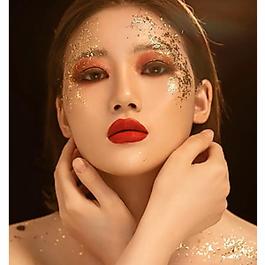 Mysense Gold Body Glitter Gel,Mardi Gras Face Glitter Makeup,Music Festival Rave Accessories,Chunky Mermaid Glitter Sequins for Face Eye Hair Decorations,Sparkling Glitter Face Paint for Women,30g