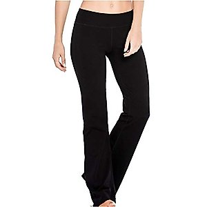 Houmous S-XXXL 29''31''33''35'' Inseam Women's Cotton Bootcut Pants Inner Pocket(Regular-33 Inseam-Black, Large)