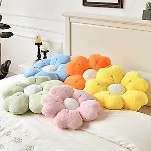 Ddliury Flower Pillow, Flower Shaped Pillow Decorative Throw Pillows for Bed Couch, Cute Daisy Pillow Dorm Decor Floor Seating Cushion (Yellow, 15 Inches)