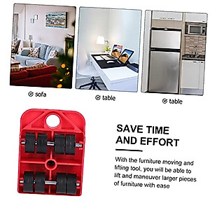 CUBTOL 6 pcs Heavy Multi-Wheel Moving Move Safe Furniture Easy Mover Appliance Plate Slider to Wheel Small and Movers Couche Mobile Tool System Wheels Mover's for Refrigerator Plastic