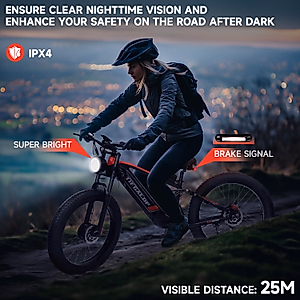 Electric Bike for Adults - 2000W Ebike with 37MPH 50Miles Range, 26'' x 4.0'' Off-Road Fat Tires Bicycle,52V 22Ah Removable Battery Electric