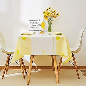 Waterproof Tablecloth Simple Pattern Spillproof Wrinkle Resistant Table Cloth for Kitchen Dinning Tabletop Decoration Outdoor Picnic Rectangle 54 x 70 Inch(2, Yellow)