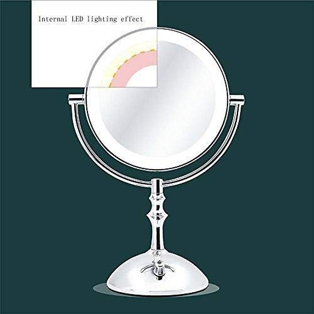KONGZIR Bathroom Vanity Mirrors LED Makeup Mirror - 8 Inch Lighted Vanity Mirror, 1x/3x Magnifying Double Sided, Cordless, Rechargeable Battery(Included) and USB Charging, Bright Natural Daylight