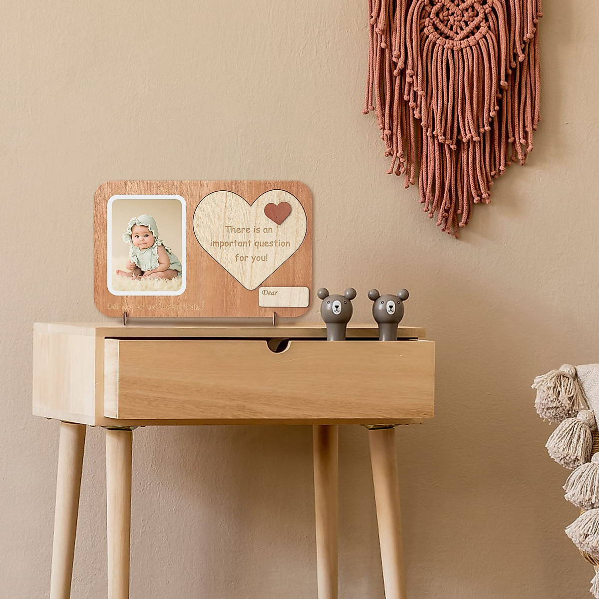 Luiqs Vens Godparents Proposal Gift Picture Frame, Will You Be My Godparents Photo Frames Announcement Gift from Godchild, Wooden God Parents Ideas Baptism Christening Christmas