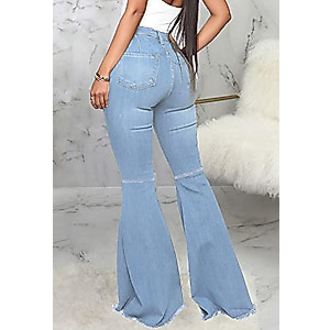 ZERMOM Women's Flare Jeans Mid Rise Bell Bottom Denim Pants