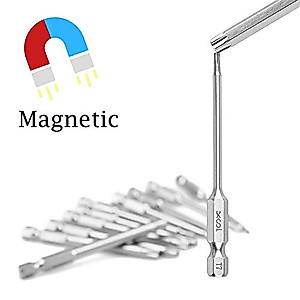 Screwdriver Bit Set Torx, 11 Pcs 1/4 Inch Hex Shank T6-T40 Magnetic S2 Steel Torx Security Head Screwdriver Drill Set Bits with Case (3 Inch Length)