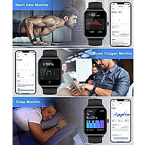 Smart Watch for Men Women with Bluetooth Call, Alexa Built-in1.8 DIY Dial with Blood Oxygen Heart Rate Sleep Fitness Tracker Notification Weather 100 Sport Modes Smartwatch for Android iOS Phone