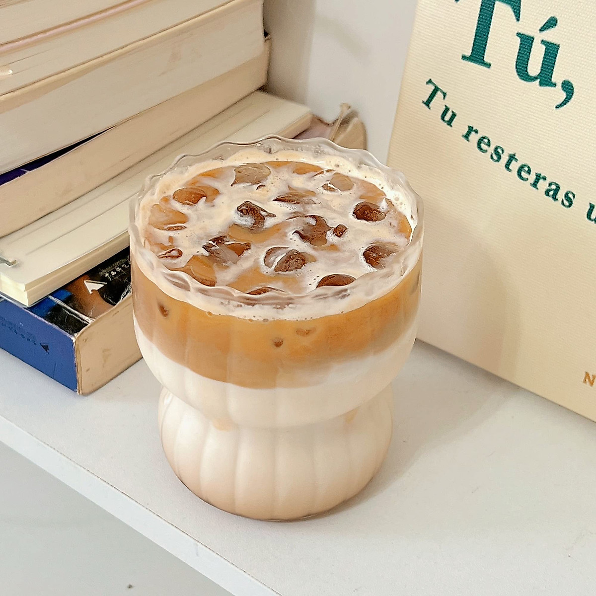 Vertical Stripe Cocktail Glass, Origami Style Glass Cup Heat Resistant Coffee Mug, Ripple Drinking Glasses Wine Iced Beer Cup Clear Dessert Cup, Vintage Glassware Bar Beverage Milk Juice Tea Cup