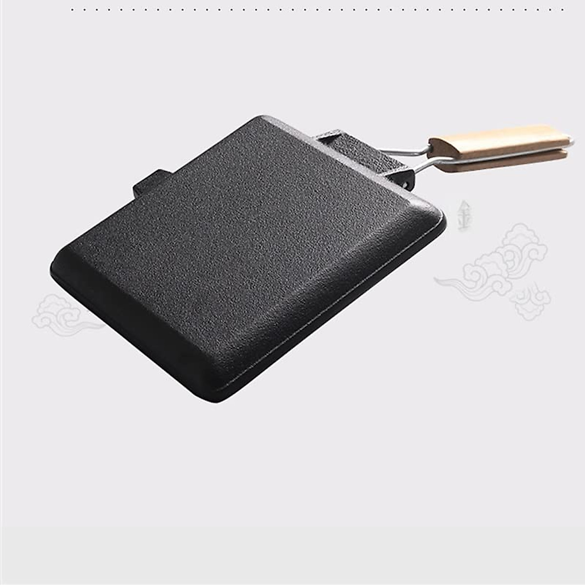 N/A Cast Iron Skillet Folding Handle Pan Grill Grill Fish Pan Household Frying Meat Striped Grill Pan Pan (Color : D, Size : 28cm)