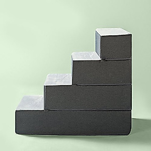 Zinus Easy Pet Stairs/Pet Ramp/Pet Ladder, X-large, Grey