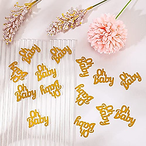 Sherr 100 Pieces Baby Confetti Decors Gold Glitter Baby Table Confetti Cute Little Baby Shower Confetti Sprinkle for Gender Reveal Baby Shower Birthday Party Decoration Supplies