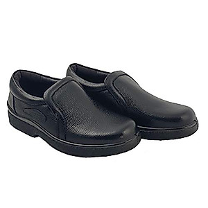 Labo Pro Reactive Men's Upper Leather Oil Resistant,Slip Resistant Kitchen Shoes Slip on 2228LP-BLACK-9.5