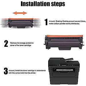 GULOYA TN760 TN-760 High Yield Toner Cartridge: 1 Pack Black Compatible TN760 TN730 Replacement for Brother MFC-L2710DW L2750DW L2750DWXL DCP-L2550DW HL-L2350DW L2370DW/DWXL L2390DW Printers