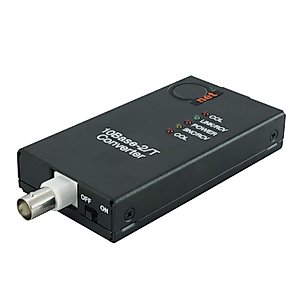 10BaseT RJ45 UTP to 10Base2 Thinnet Coax BNC Media Converter | Ethernet Adapter 10Base-T/2