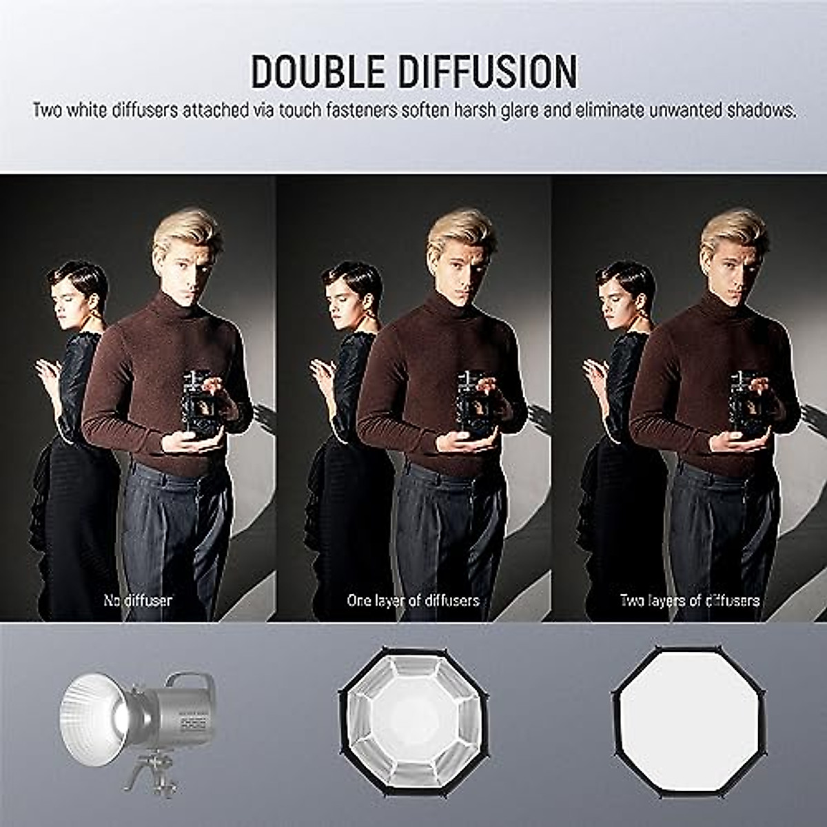 NEEWER 17.7"/45cm Octagonal Softbox Bowens Mount, Quick Folding Quick Set Up with Diffusers/Honeycomb Grid/Bag for Q4 RGB CB60 MS60B MS60C MS150B Compatible with Godox Aputure Video Studio Light, NS1P