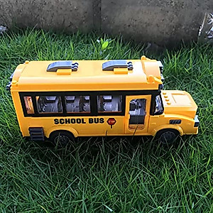 KNACKTOYZ RC School Bus - Remote Control Car Vehicles, 2.4G Opening Doors City Bus Toy Classic Baby Bus, Remote Control Car with LED Lights School Bus Toy, Gift for Children Kids Boys Girls Age 3-6