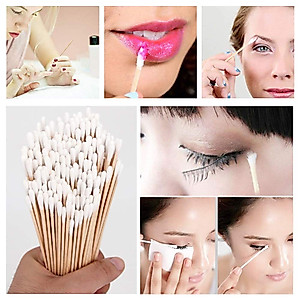 200PCS Cotten Swab Applicators, 6 Inch Long Wooden Cotton Swabs - Cleaning Gun Sterile Medical Q Sticks Tips Applicator With Wood Handle - Makeup & Ear Cleaner Remover Tools - For Ceramics, Jewelry