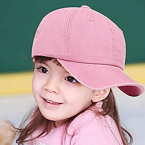 Kids Baby Girls Hat Washed Baseball Cap Cotton Solid Sun Hats for Children Fit for 2-7 Years