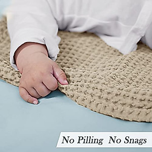 PHF 100% Cotton Baby Waffle Blankets - Lightweight Washed Soft Breathable Comfortable Swaddling Receiving Sleep Blankets - 30"x 40" Baby Toddler Blanket for Boys and Girls, Khaki