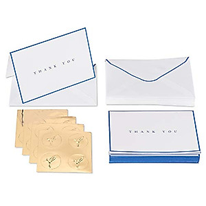 Papyrus Thank You Cards with Envelopes, Navy (16-Count)