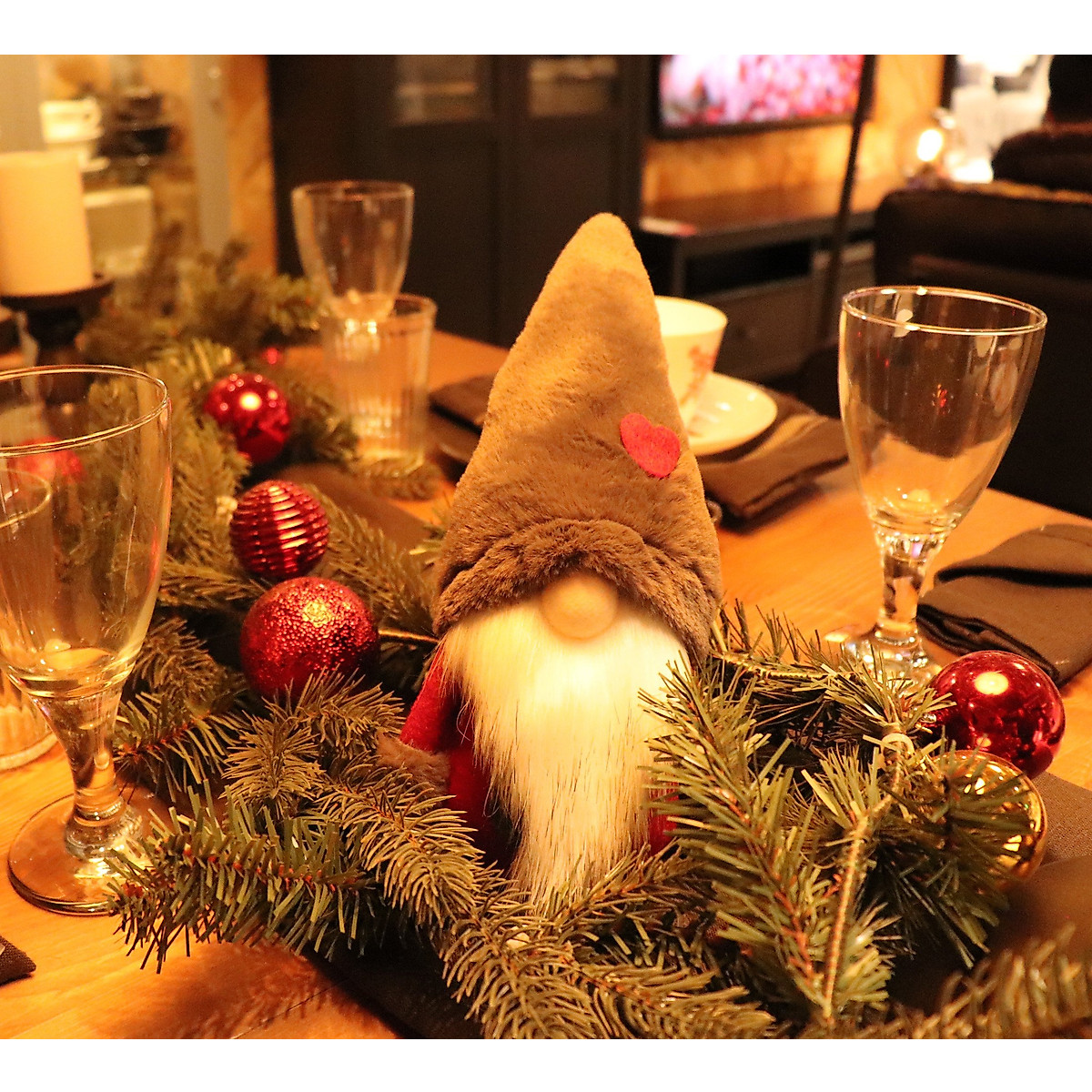 Amazlab Swedish Santa Gnome Plush, Handmade Scandinavian Tomte Nordic Nisse Sockerbit Elf Dwarf Home Household Ornaments, Christmas Santa Decoration