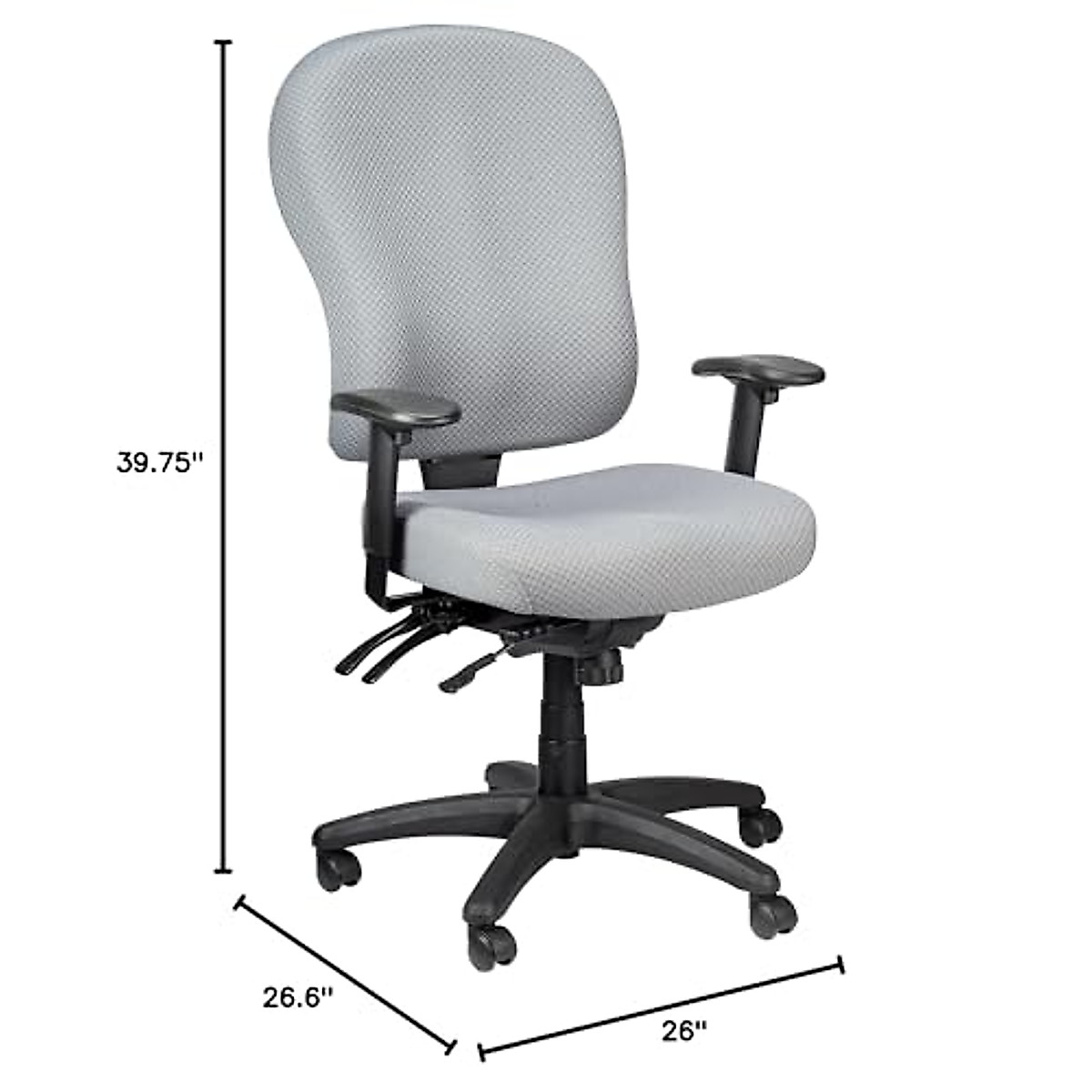 Tempur-Pedic TP4000 Ergonomic Fabric Mid-Back Task Chair, Grey (TP4000-GREY)