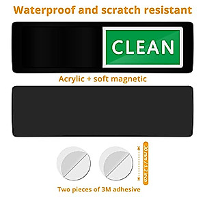 SIHUUU 1 Pack Dishwasher Magnet Clean Dirty Sign,Non-Scratching Strong Clean Dirty Magnet with Clear Colored Text for Dishwasher,Kitchen (Black)