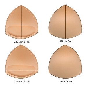 Geyoga 9 Pairs Women Bra Pads Inserts Triangle Sports Bra Pad Removable Bra Cup Inserts (Black, White, Skin Tone)