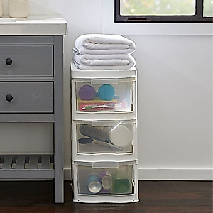 Life Story Classic 3 Shelf Storage Organizer Plastic Drawers, White (3 Pack)