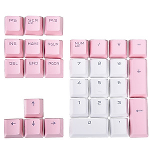 Mechanical Keycaps, Geyes Doubleshot PBT Backlit Keycaps with Cherry MX Switches and Clones OEM Profile 104 Keys PBT Keycaps for 104/87/61 Mechanical Keyboard PC Gaming Keyboard,White Blue Keycaps