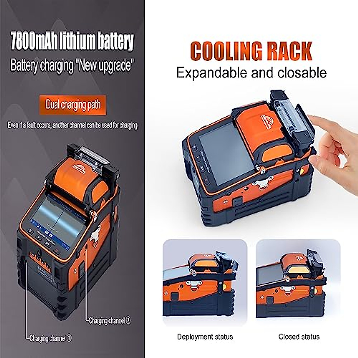 RUIASAHITE AI-9 Fusion Splicer Toolbox Kit with Auto Focus and 6 Motors for Trunk Line Construction, FTTH and Cable Splicing Projects