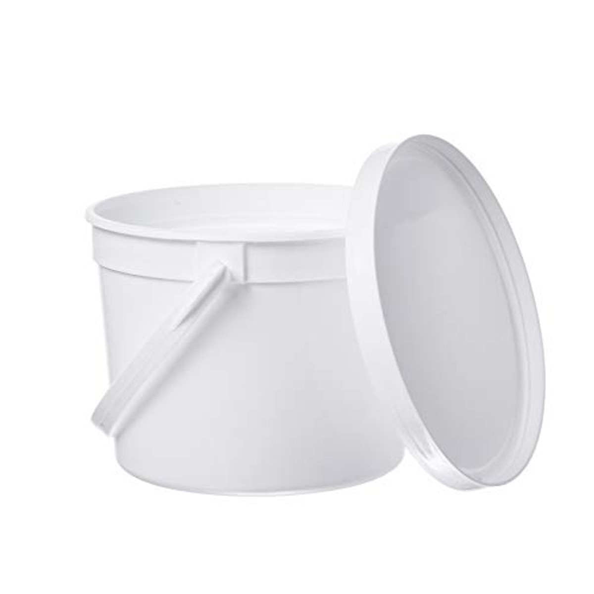 Consolidated Plastics Pail with Handle, Polypropylene, 1.5 Quart, White, 10 Piece