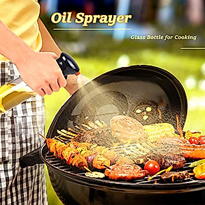 Oil Sprayer for Cooking, Olive Oil Sprayer, Olive Oil Spray Bottle, 230mL cooking Oil Sprayer for Air Fryer glass Oil Mister Spray Bottle for Cooking BBQ Roasting Salad Kitchen Baking oil spritzer