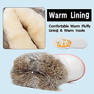 CIOR Toddler Snow Boots for Girls Boys Winter Warm Kids Button Boots Outdoor Shoes TXA-88-White-26